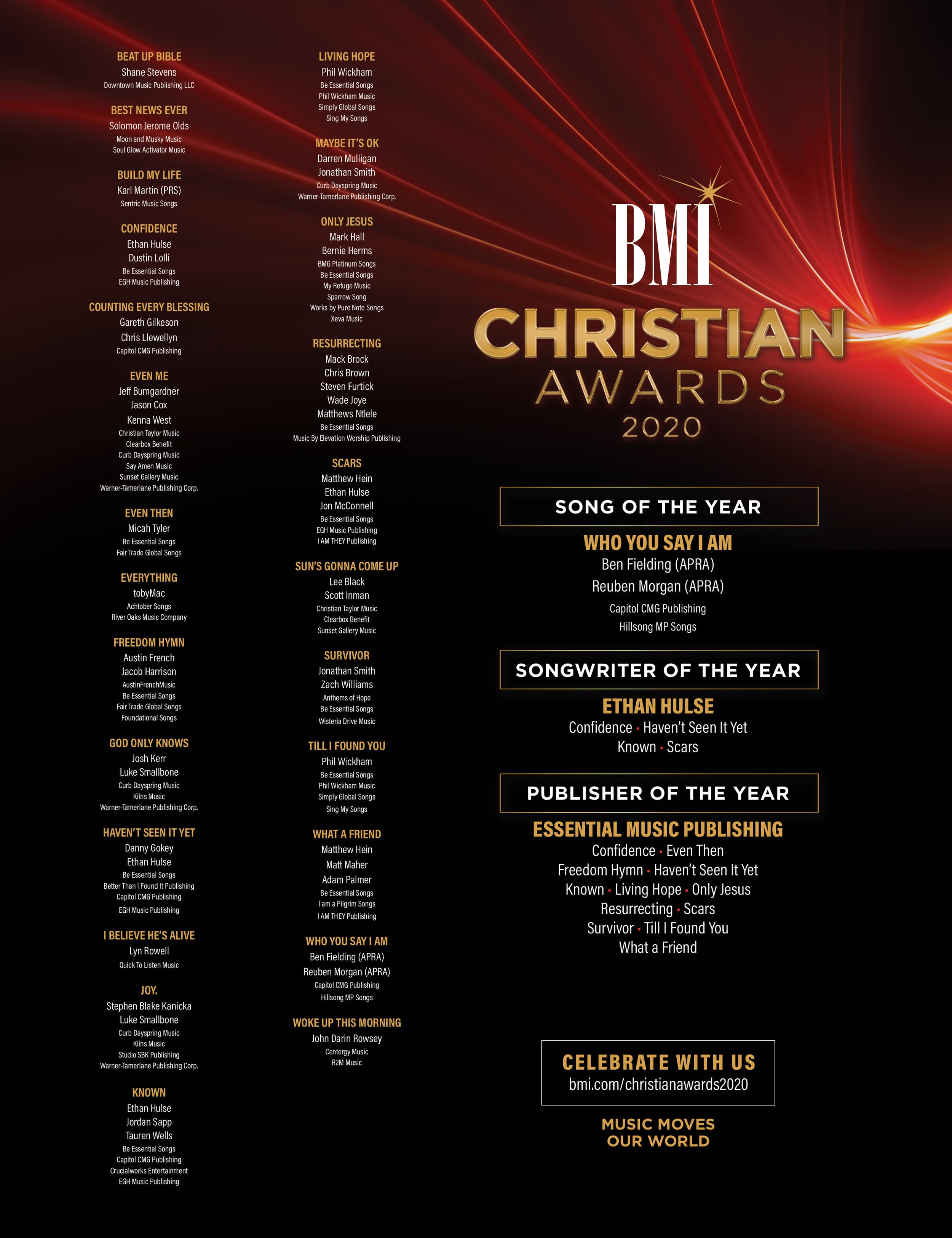 BMI Christian Awards 2020